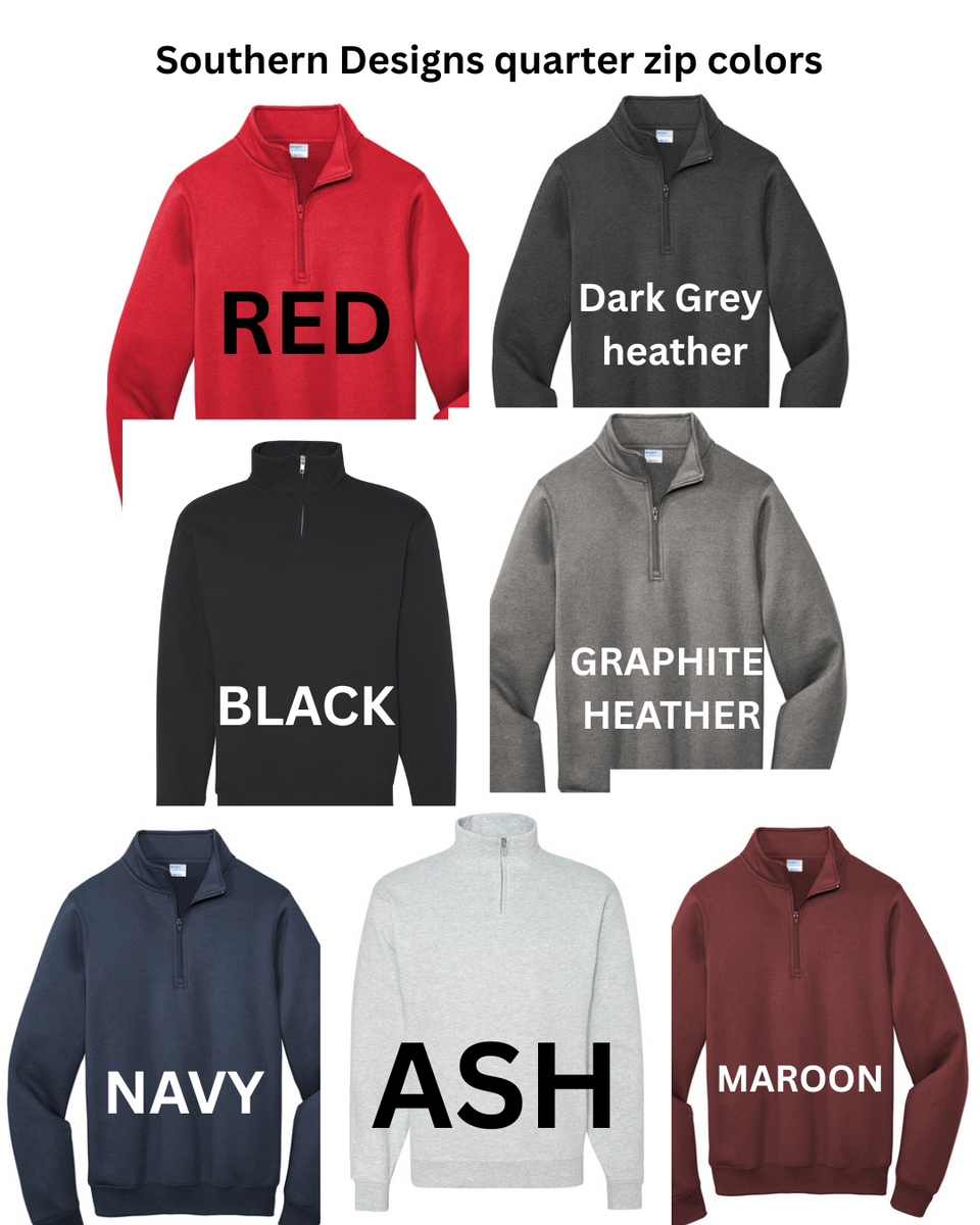 Multicolor Embroidered Fleece Quarter Zip CUSTOM – SOUTHERN DESIGNS